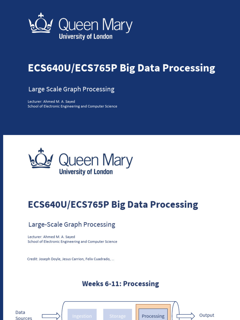 ECS765P - W9 - Large-Scale Graph Processing | PDF | Apache Spark | Theoretical Computer Science