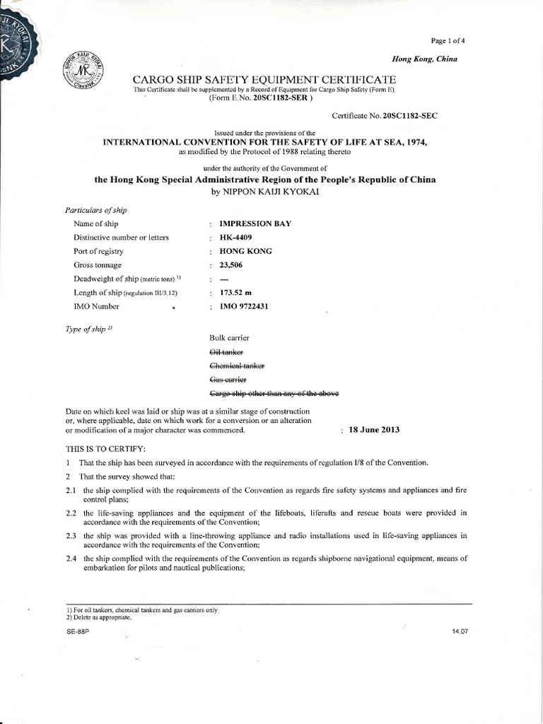 1.12 Cargo Ship Safety Equipment | PDF | Freight Transport | Ships