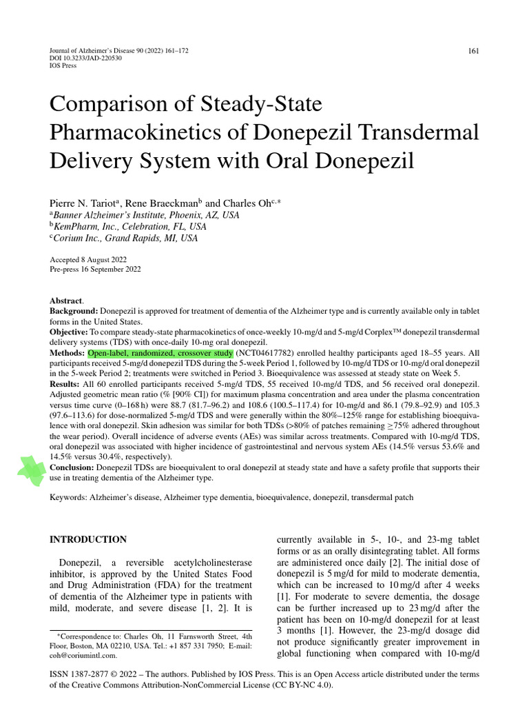 6 Comparison of Steady-State | PDF | Pharmacokinetics | Drugs