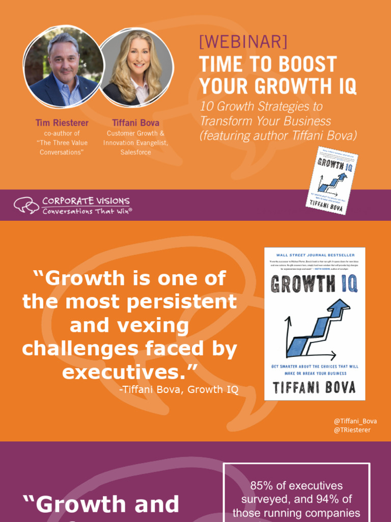 Growth IQ Webcast With Tiffani ABSOLUTE FINAL | PDF | Sales | Marketing