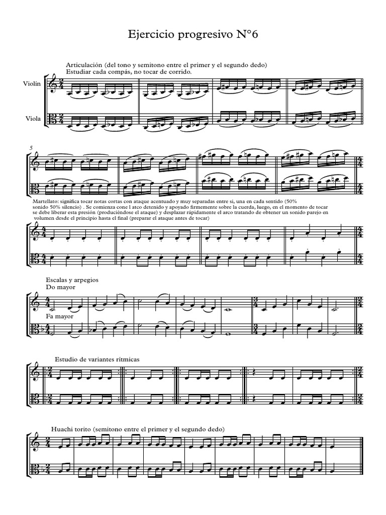 Ejercicio Progresivo N6 | PDF | Composiciones Musicales | Instrumentos musicales