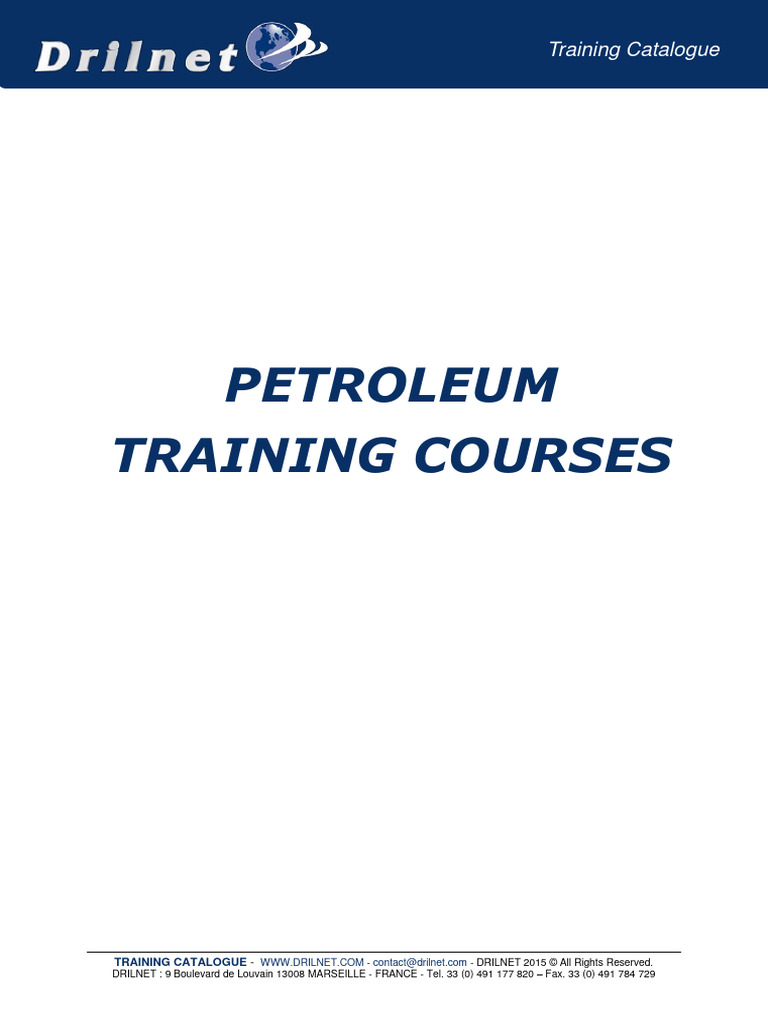 Petroleum Courses Catalogue Drilnet | PDF | Drilling Rig | Oil Well