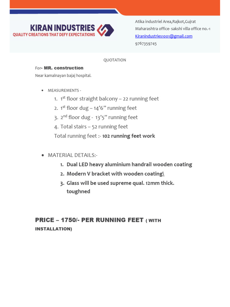 Quotation For MR | PDF | Technology & Engineering