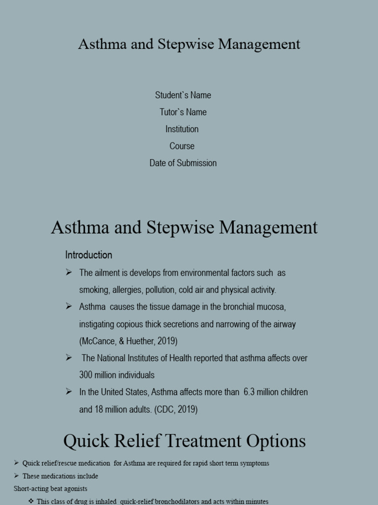 Asthma and Stepwise Management | PDF | Asthma | Dose (Biochemistry)