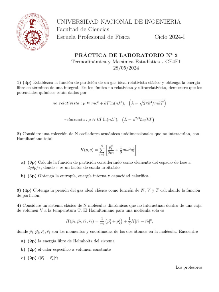 CF4F1 Práctica de Laboratório 03 | PDF | Gases | Mecanica clasica