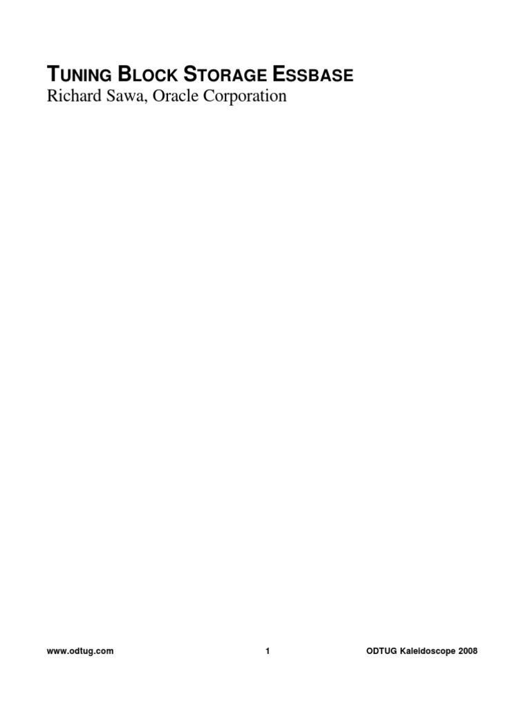 Tuning Block Storage Essbase for Optimal Performance | PDF | Cache (Computing) | Program ...