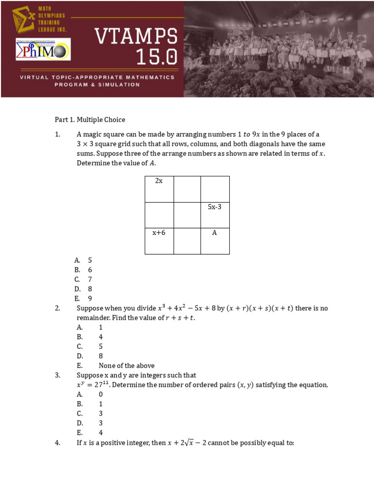 VTAMPS-15-S2-SET-2 Solman | PDF | Area | Numbers