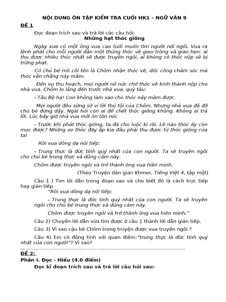 On Cuoi Hk1 v9 HT 514ed | PDF