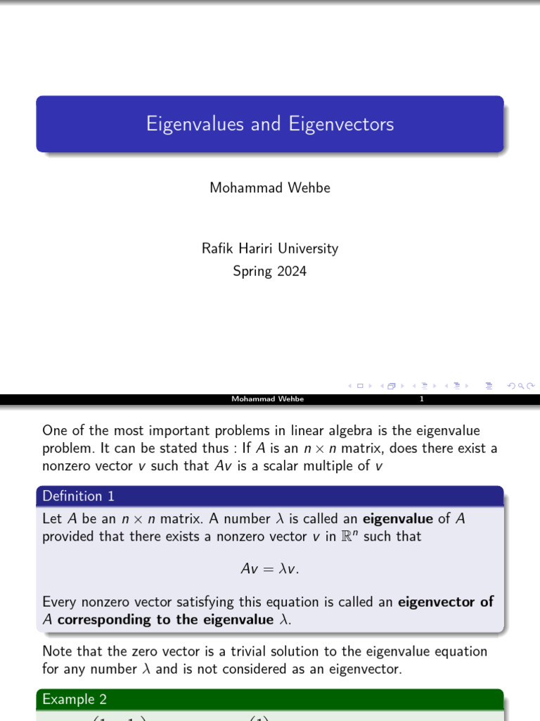 Chapter 5 | PDF | Eigenvalues And Eigenvectors | Matrix (Mathematics)