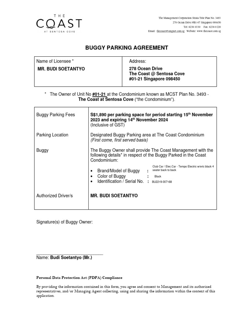 Buggy Agreement 2023-2024 - Edited | PDF | Vehicle Insurance | Driver's ...