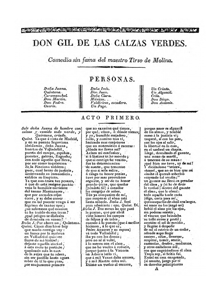 Don Gil de Las Calzas Verdes 1 | PDF