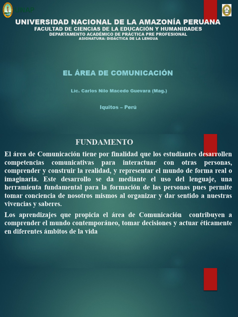 El área De Comunicación Pdf Comunicación Comunicación No Verbal