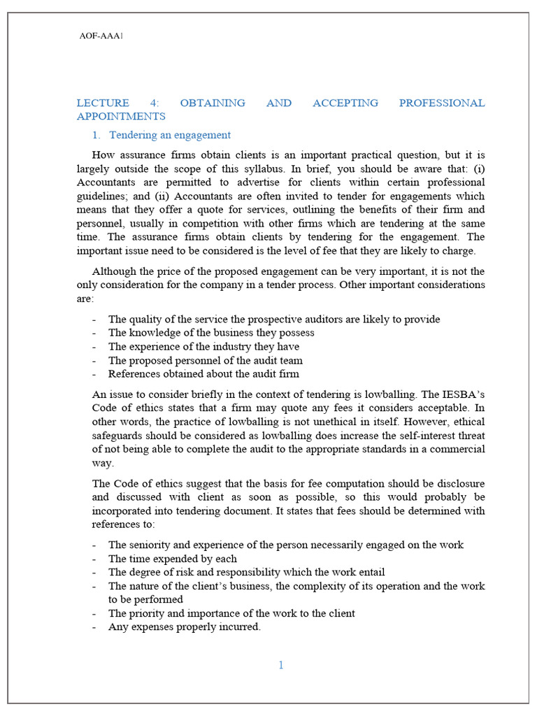 2024 - Lecture Note 4 - Sent To Students | PDF | Audit | Financial Audit