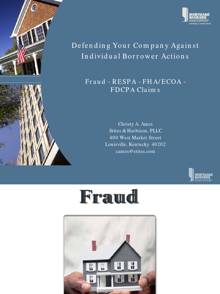 Defending Your Company Against Individual Borrower Actions: Fraud ...