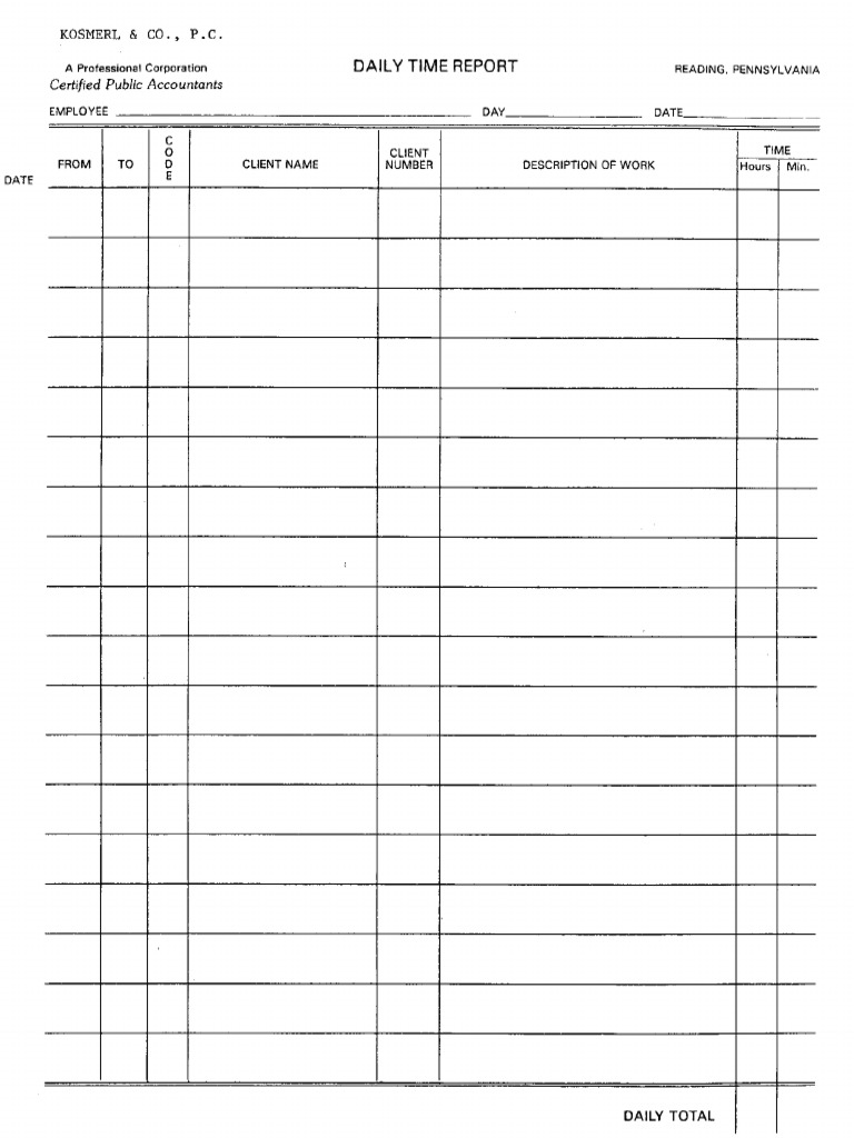 Time Sheet Form | PDF