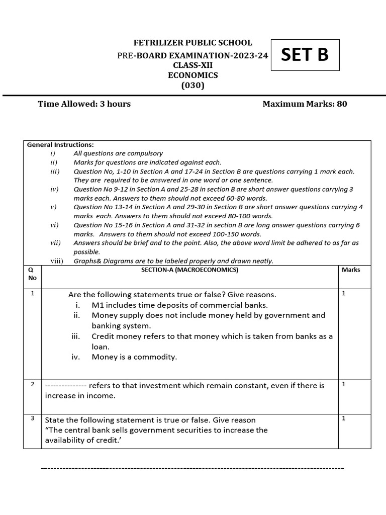Fps Preboard Xii - Eco Set B | PDF | Currency | Exchange Rate