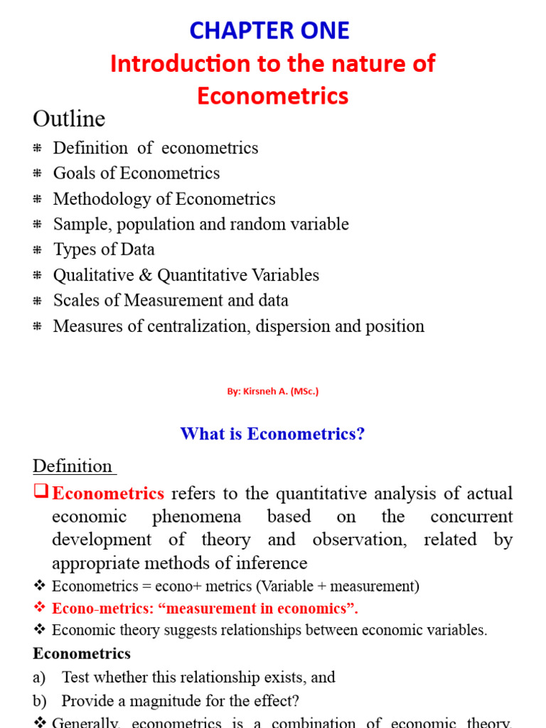 Econometric Chapter One | PDF | Econometrics | Statistics