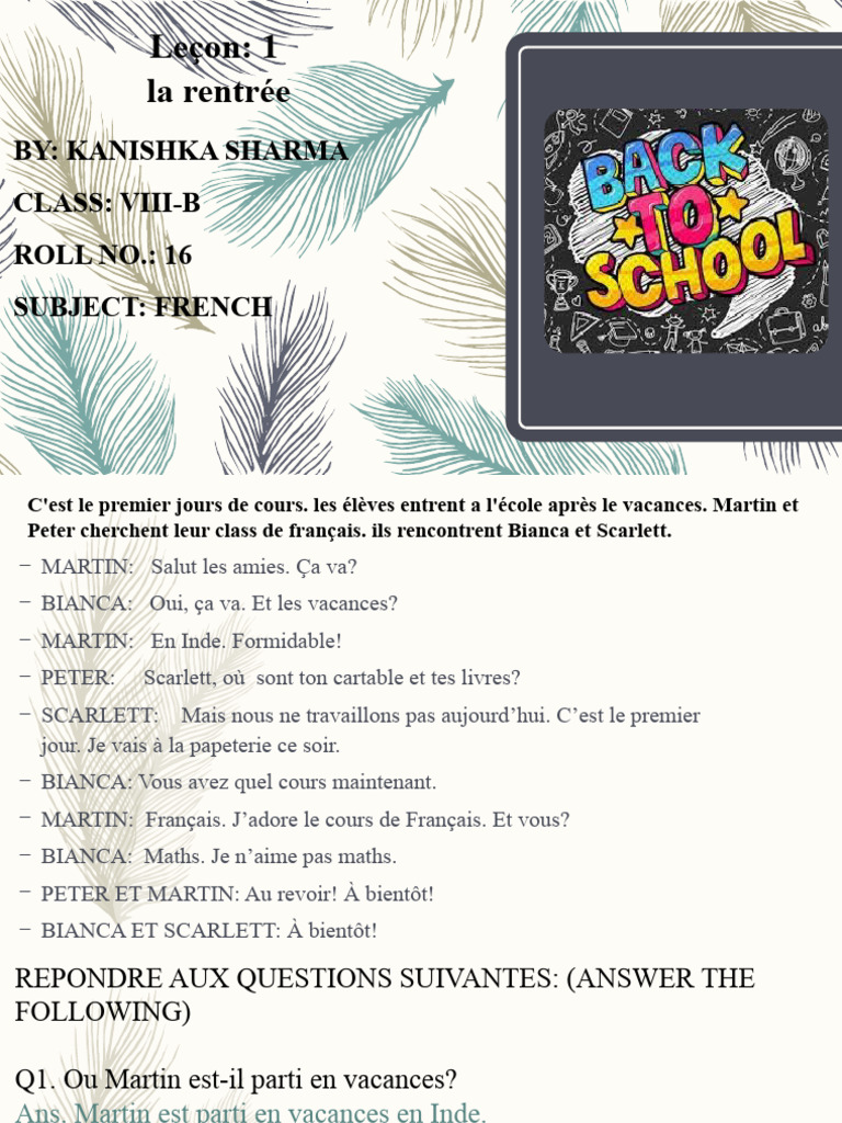 French Chapter 1 | PDF
