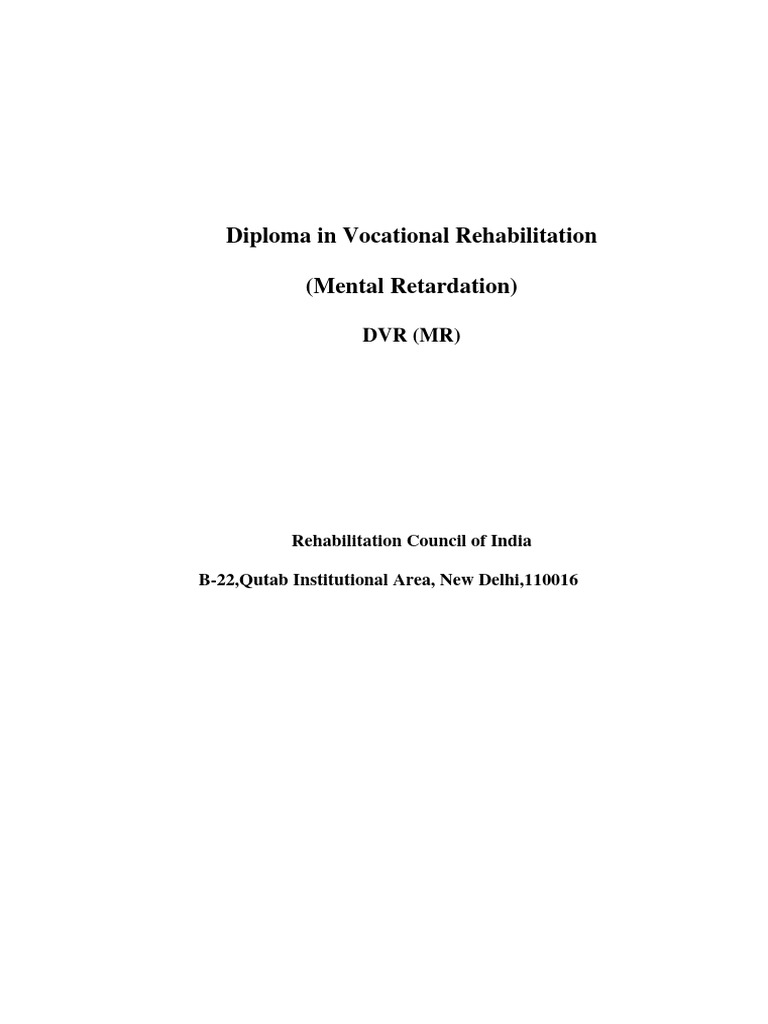 DVR MR | Download Free PDF | Intellectual Disability | Vocational Education