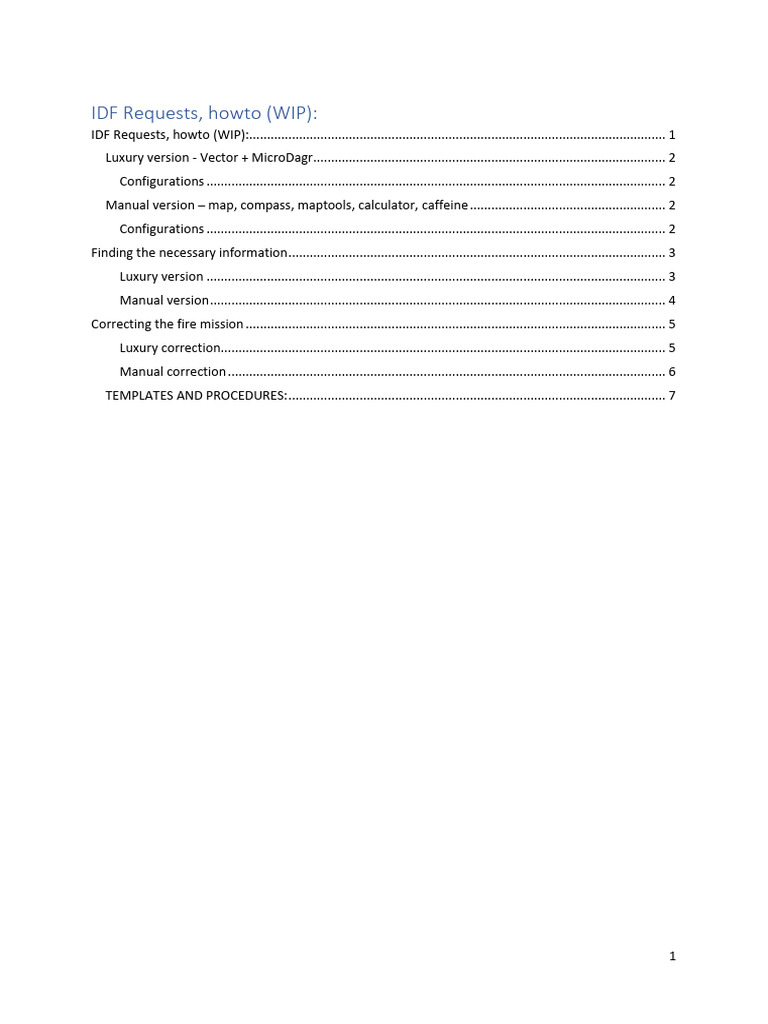 IDF Request Template and Guide (WIP) | PDF