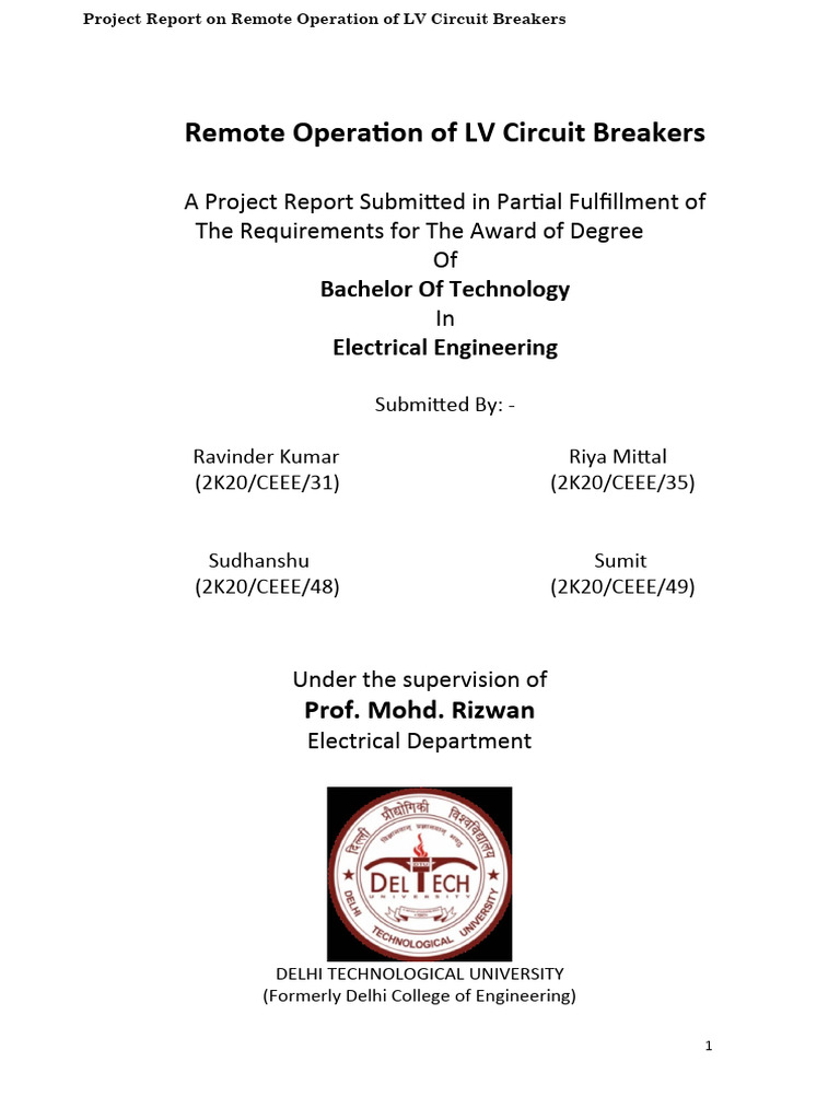 Major Project Report Edited Pdf Power Supply Electric Motor
