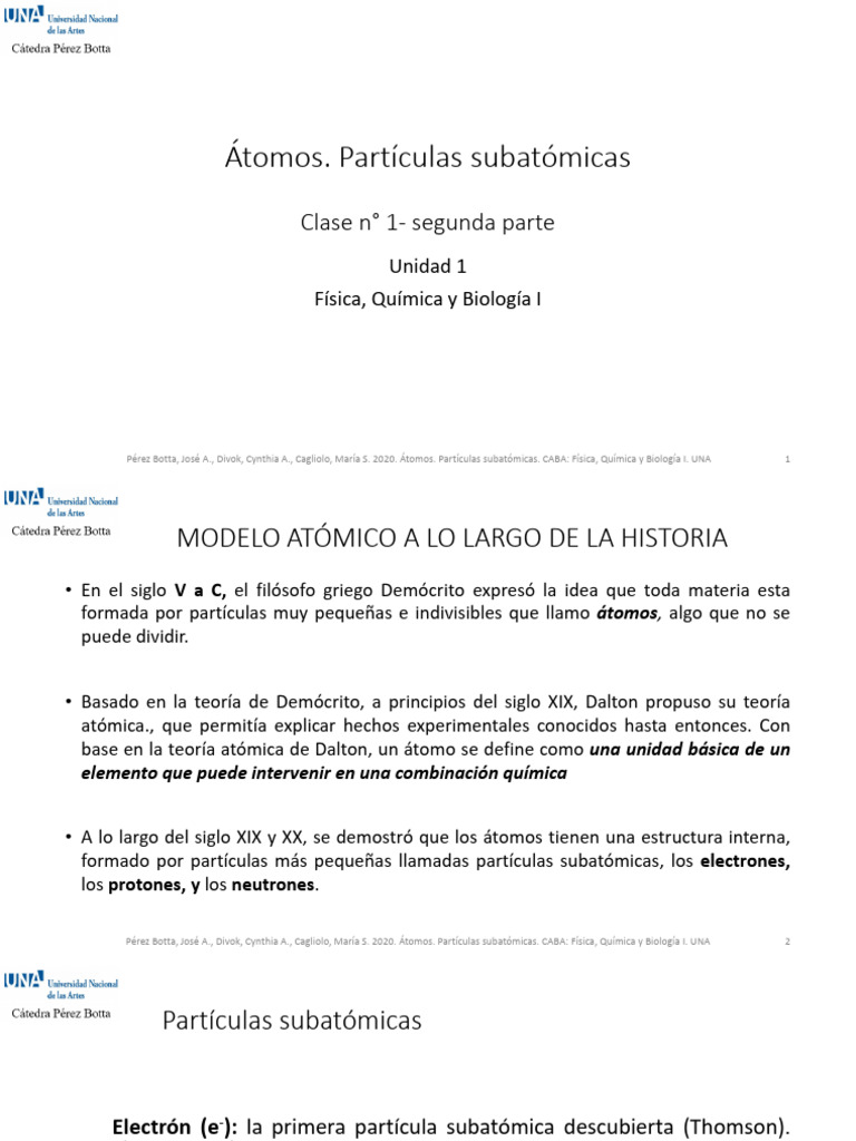 2 - Átomos y Particulas Subatomicas | PDF | Átomos | Neutrón