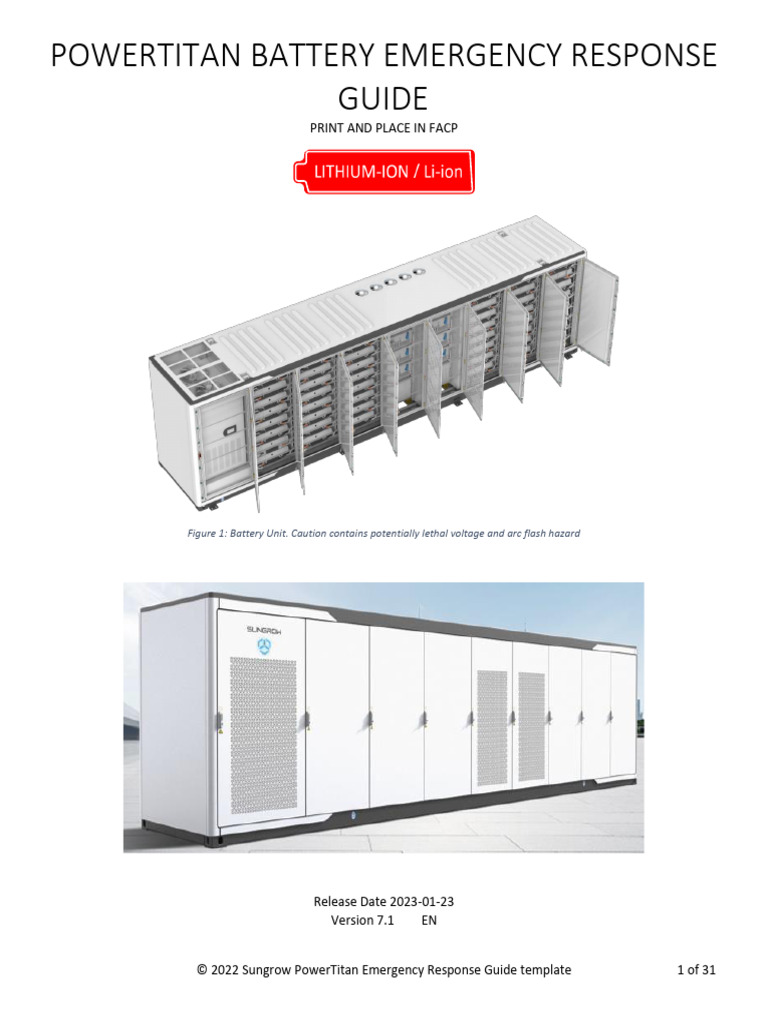 TI - 20230123 - Battery Emergency Response Guide - V7.1 - EN | PDF ...