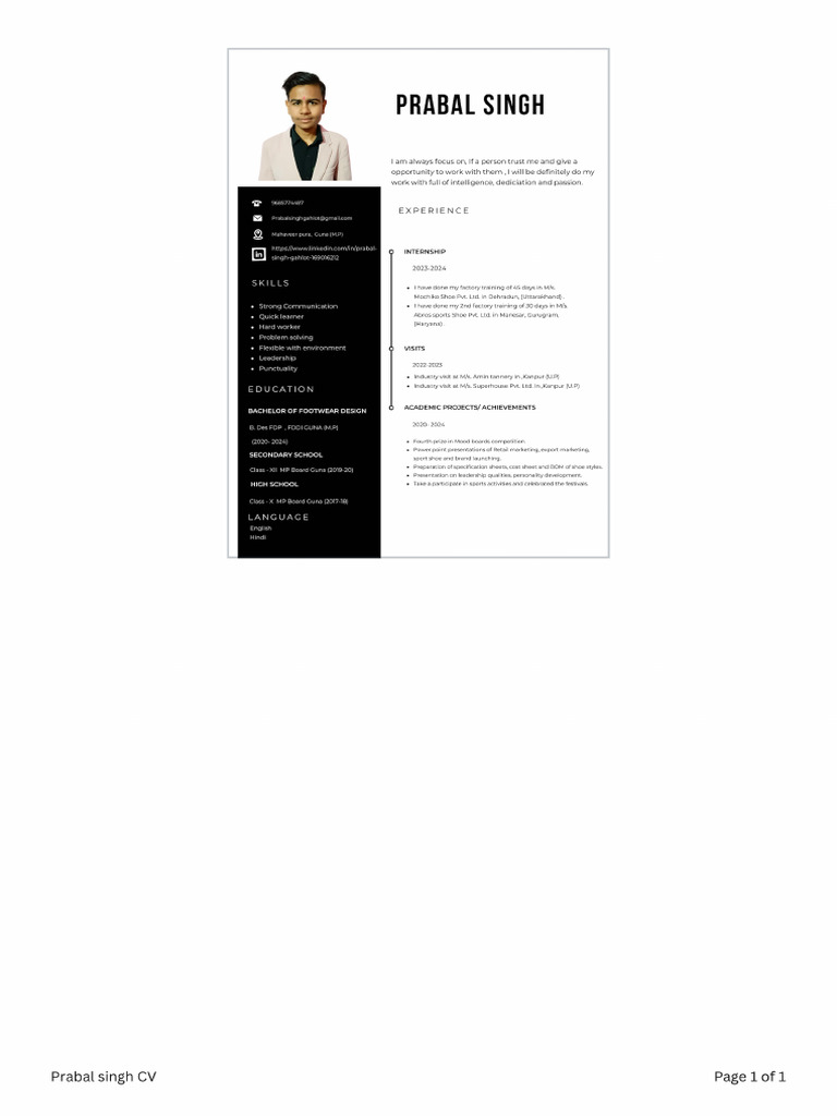 Prabal Singh CV | PDF
