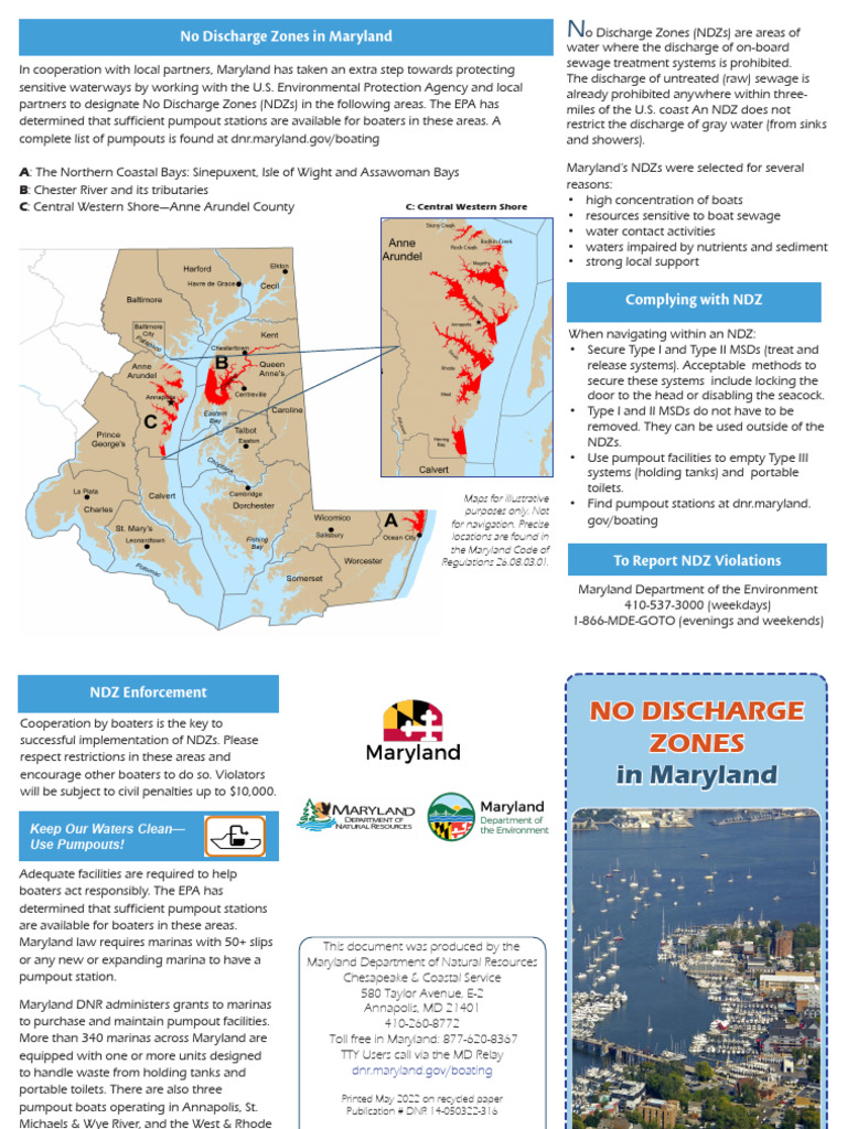 No Discharge Zones in Maryland MD-NDZ-Brochure | PDF | Environmental ...