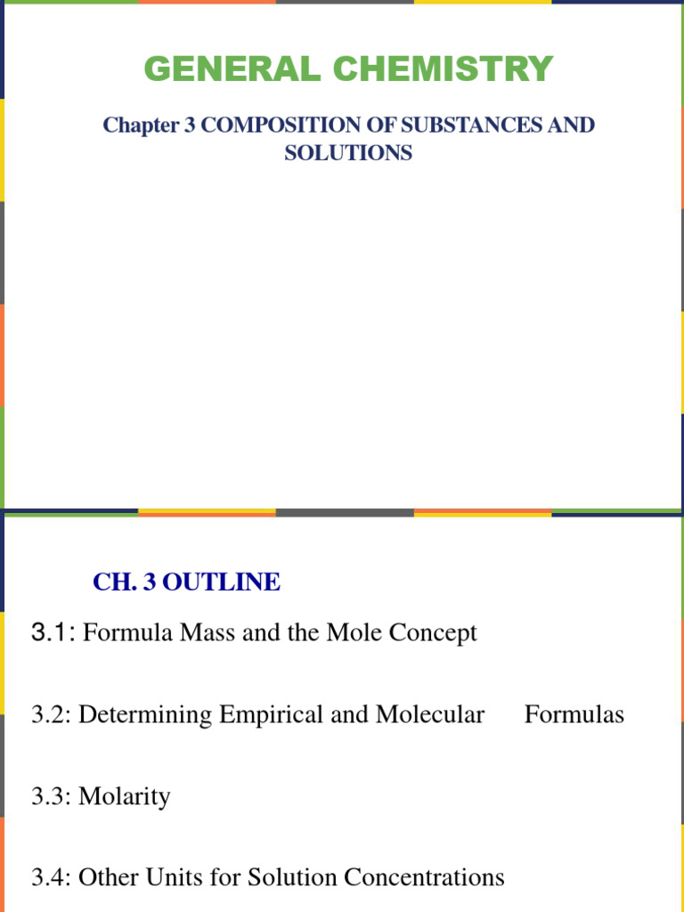 Chapter 3 | PDF | Mole (Unit) | Molecules