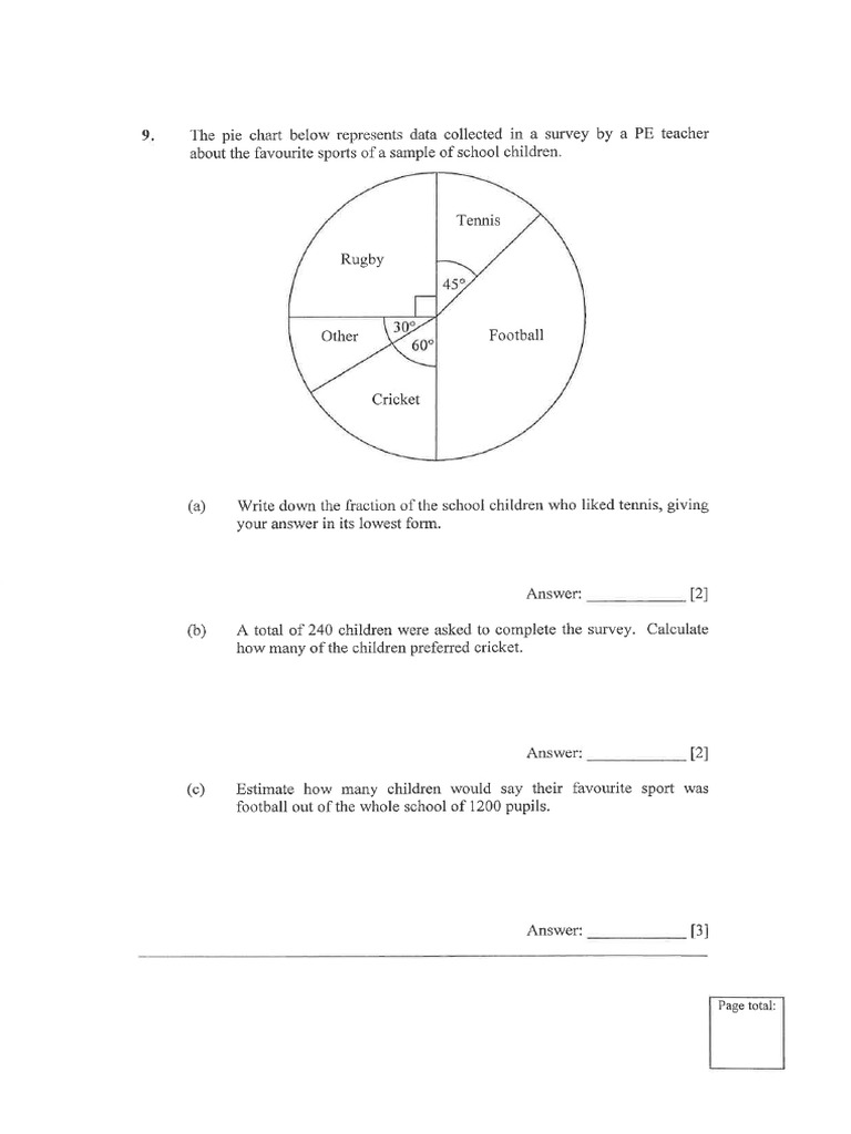Dulwich-College-11-Plus-Maths-Paper-A Pie Chart Question | PDF