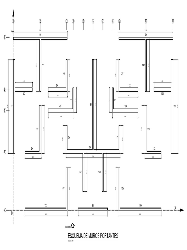 Esquema de Muros Portantes a Escala | PDF