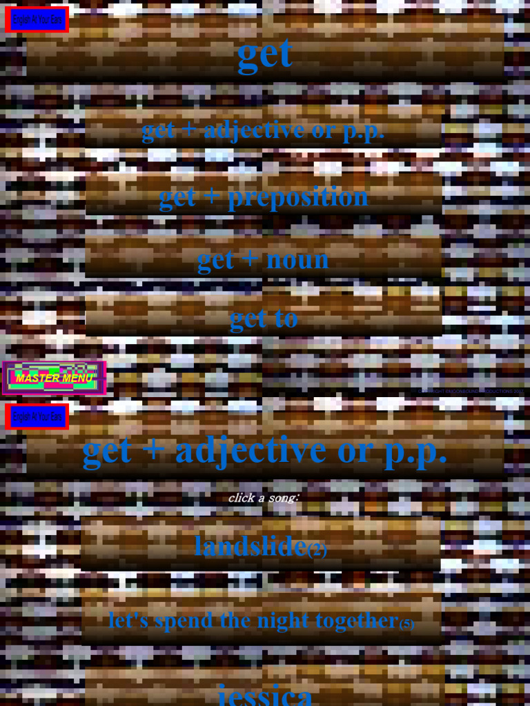 Get + Adjective or P.P.: Get + Preposition Get + Noun | PDF | Language ...