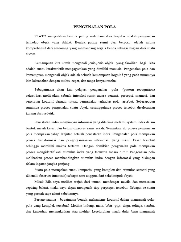 Mekanisme Pengenalan Pola Kognitif | PDF | Filsafat | Sains & Matematika