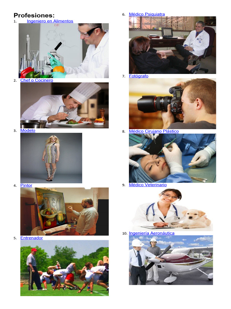 10 Profesiones y 10 Oficios Imagen | PDF
