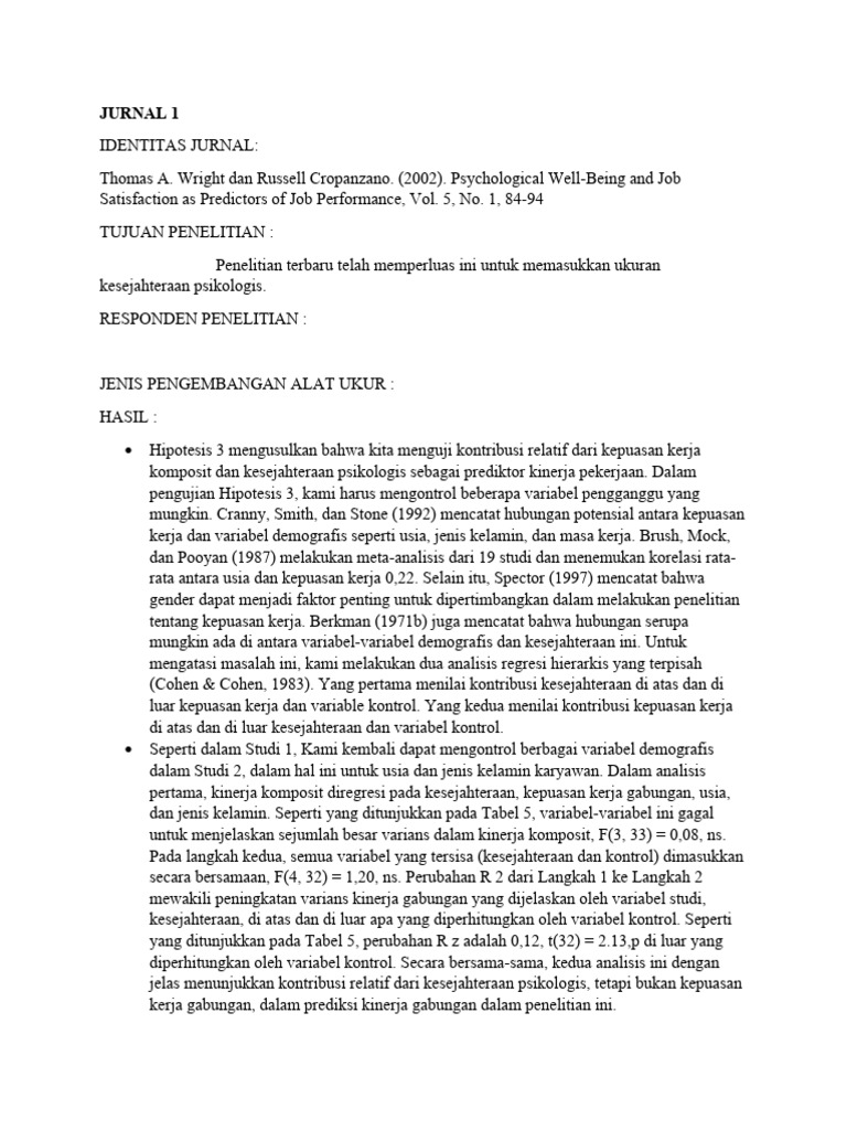 Review Jurnal Psiko | PDF | Pengembangan Diri