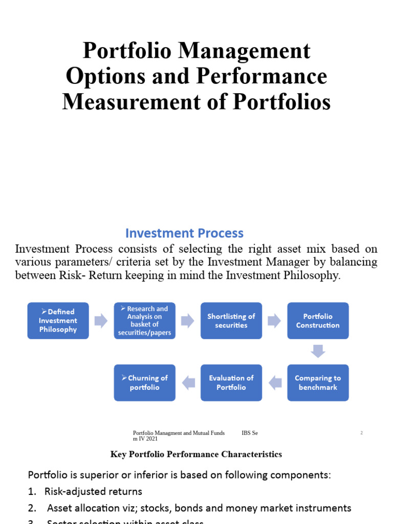 Portfolio Management Options and Performance Measurement of Portfolios | PDF | Sharpe Ratio ...