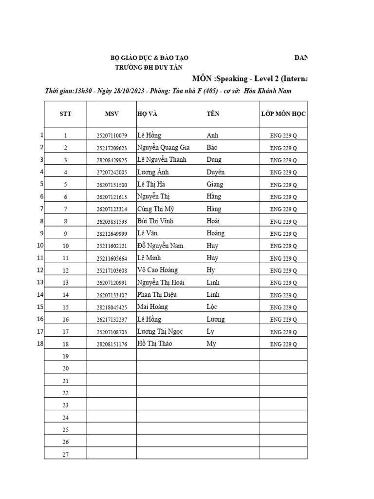 13h30 - ENG229 - SPEAKING LEVEL 2 IS DL | PDF