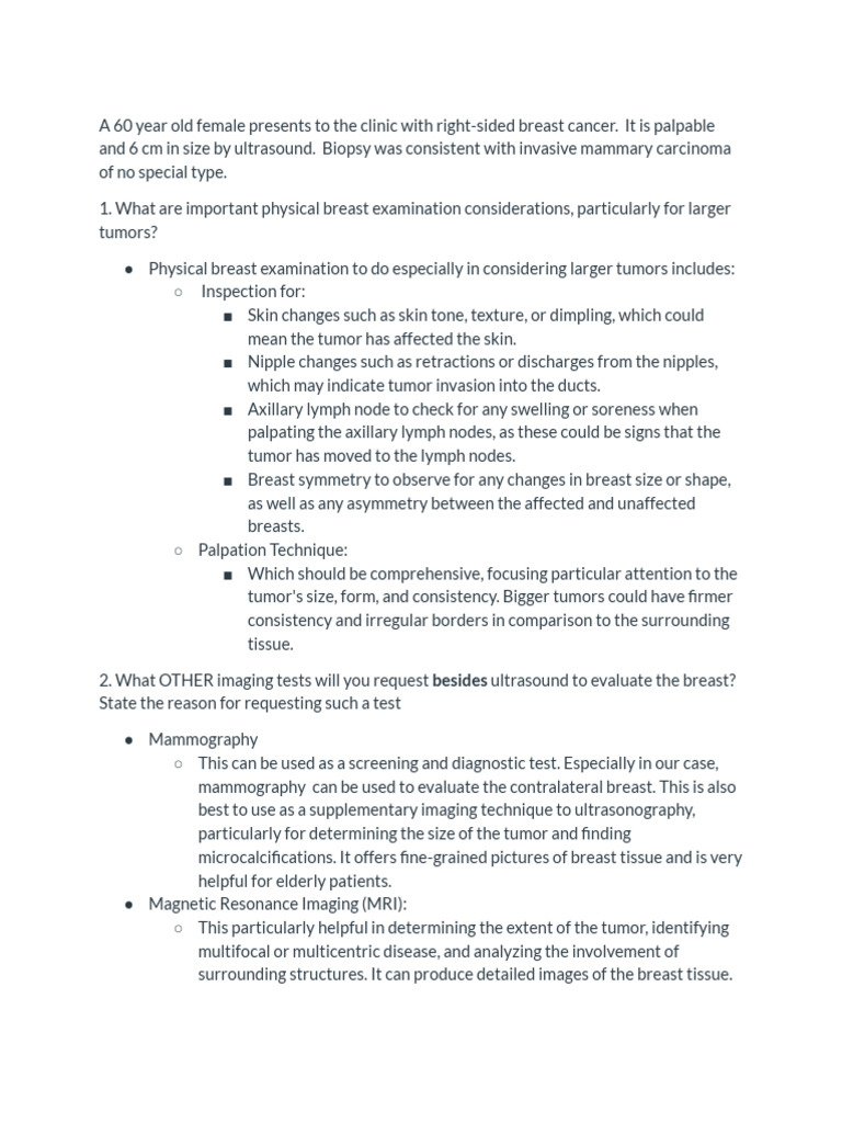 Breast Surgery Assignment | PDF | Breast Cancer | Mammography