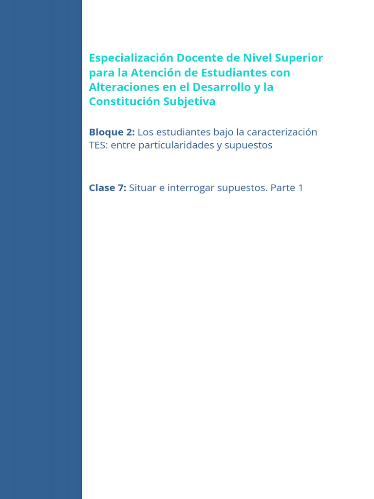 B2 - C7 - Situar e Interrogar Supuestos. Parte 1 | PDF | Enseñando ...
