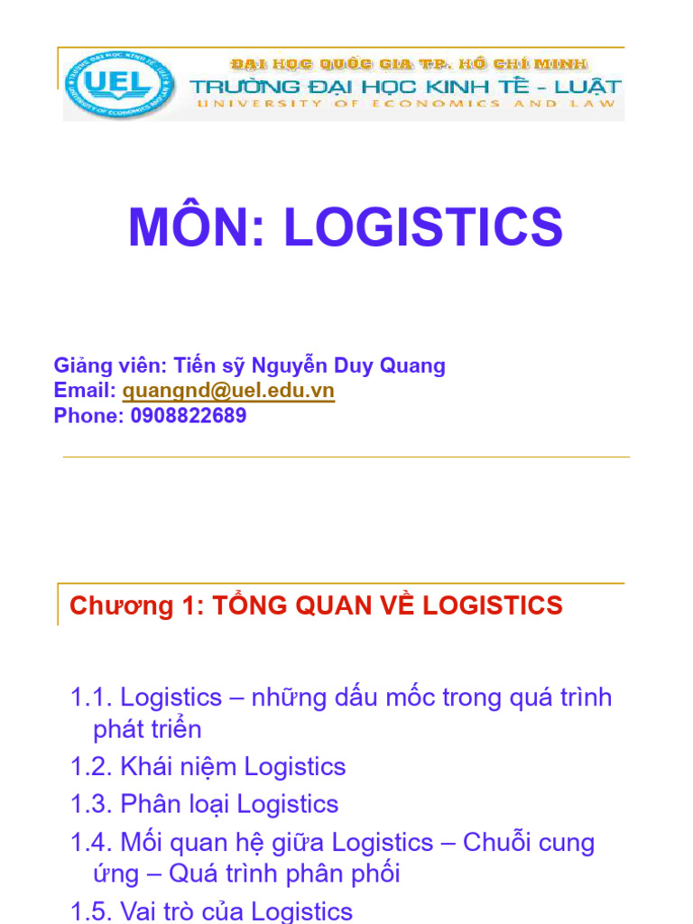 Chuong 1 Tong Quan Ve Logistics | PDF
