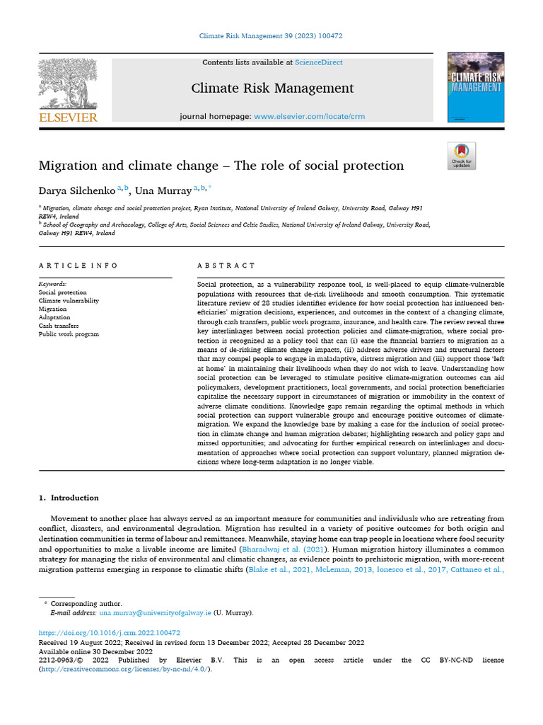 Migration | PDF | Human Migration | Social Protection
