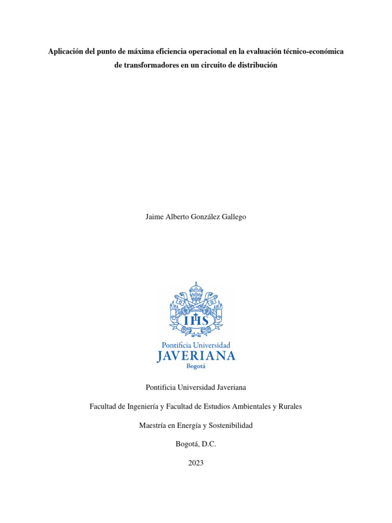 Attachment - 0 - TG - Jaime Gonzalez | PDF | Transformador | Energia electrica