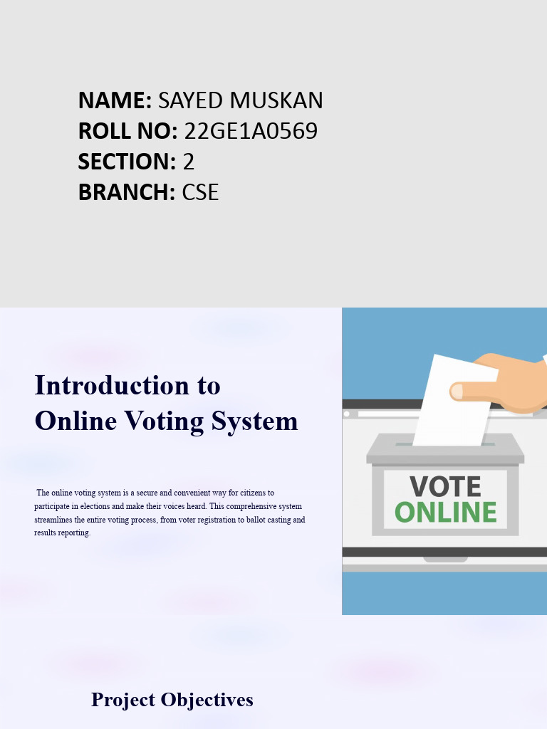 Introduction To Online Voting System | Download Free PDF | Electronic ...