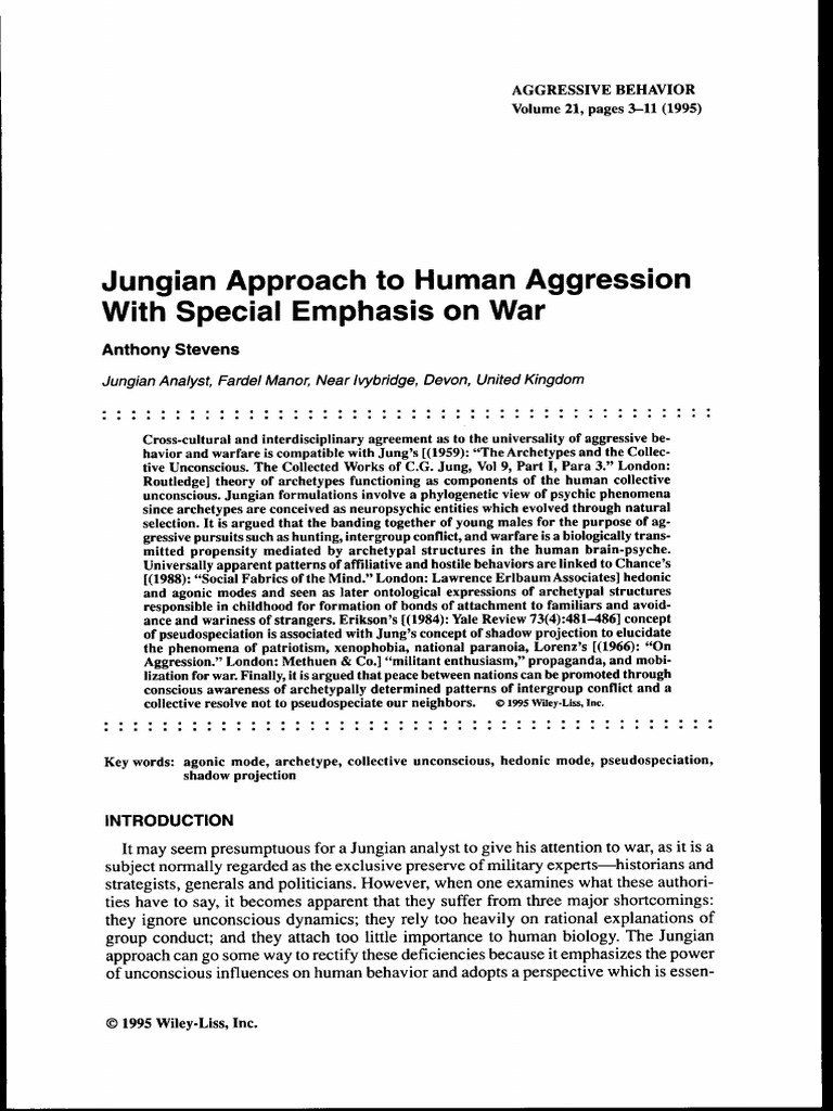 Jungian Approach To Agression | PDF | Shadow (Psychology) | Analytical ...