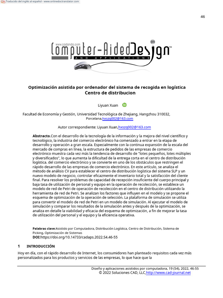 Computer Aided Optimization of Picking System in Logistics Distribution Center - En.es | PDF ...