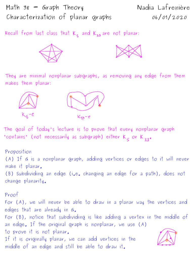 06 01 Kuratowski S Theorem | PDF | Mathematical Relations | Graph Theory
