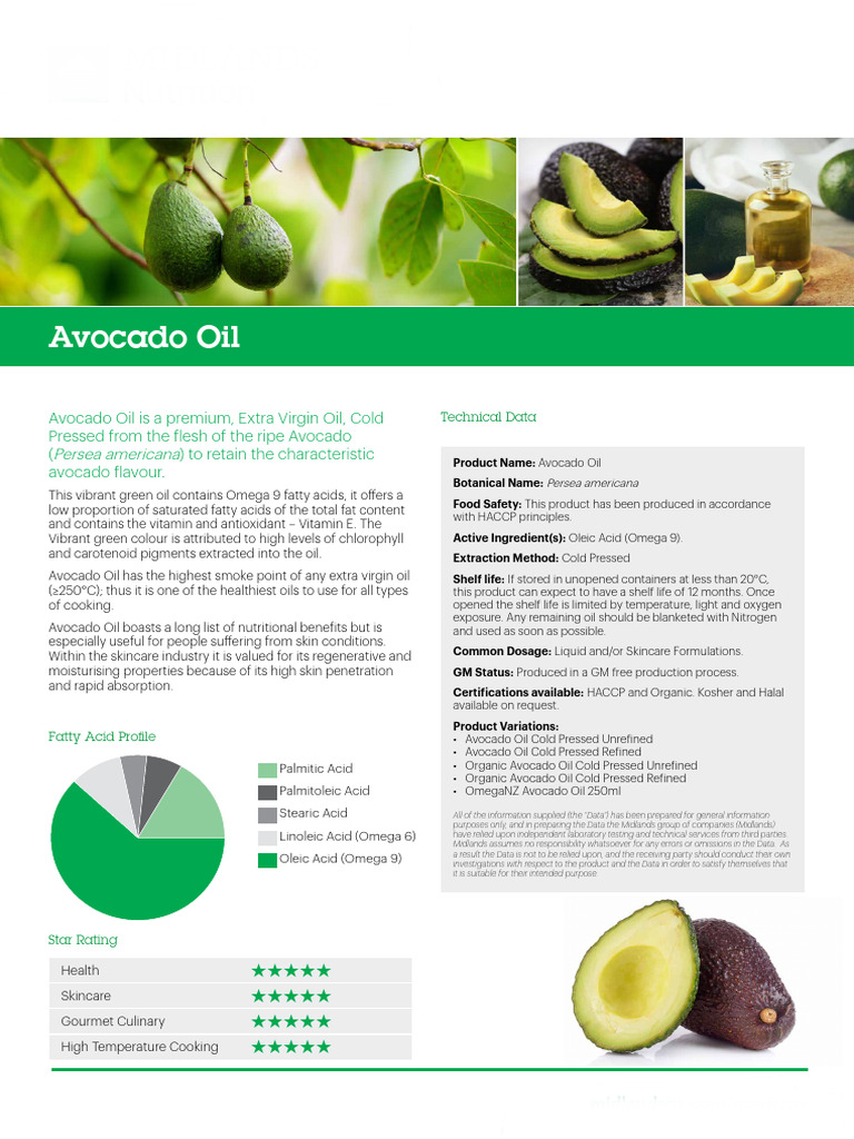 Avocado Oil Portfolio | PDF | Avocado | Oil