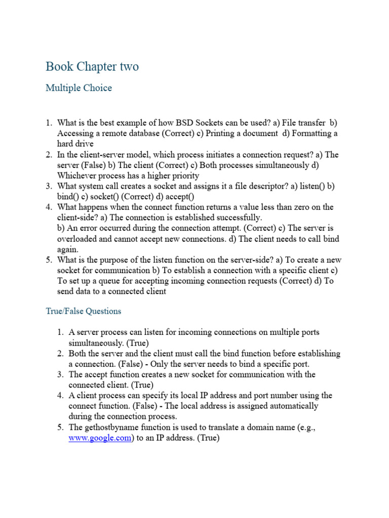 Book Chapter Two | Download Free PDF | Network Socket | Port (Computer ...