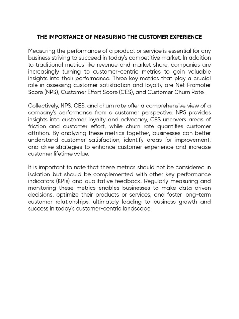 Tools To Measure Customer Experience 1 | PDF | Customer Satisfaction ...